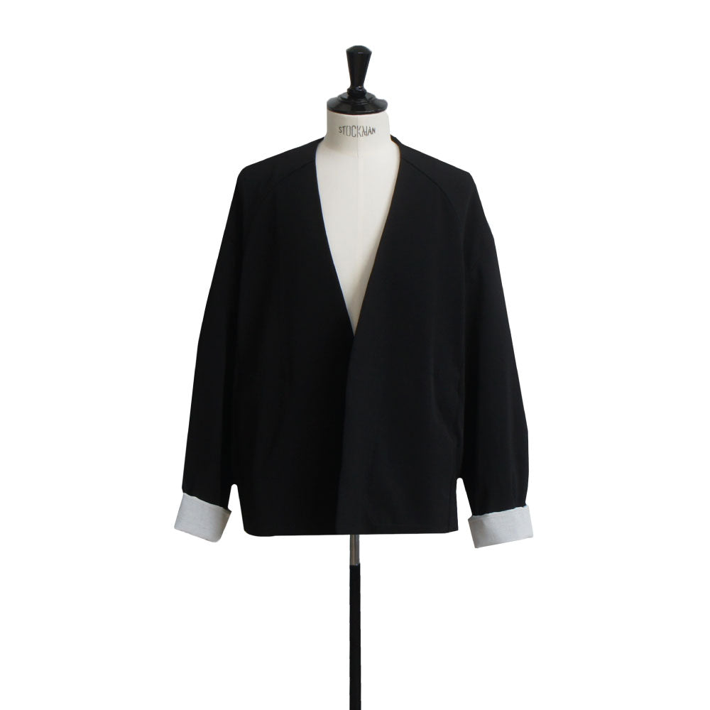 25SS NO COLLER JACKET(TWILL TWIMY) BLACK – SISE SHOP
